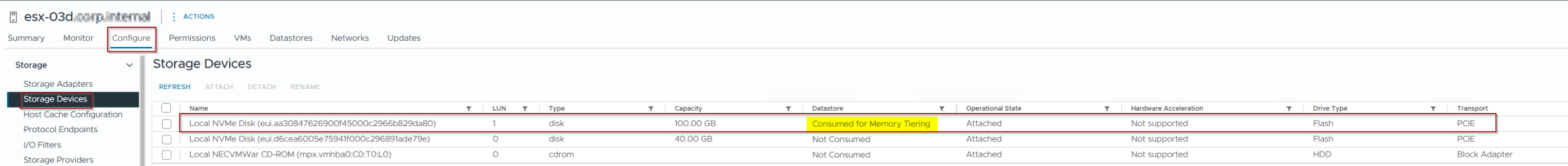 Deploying vSphere 9.0 Memory Tiering over NVMe: Host-Level Activation-Part-01 – Puneet Sharma